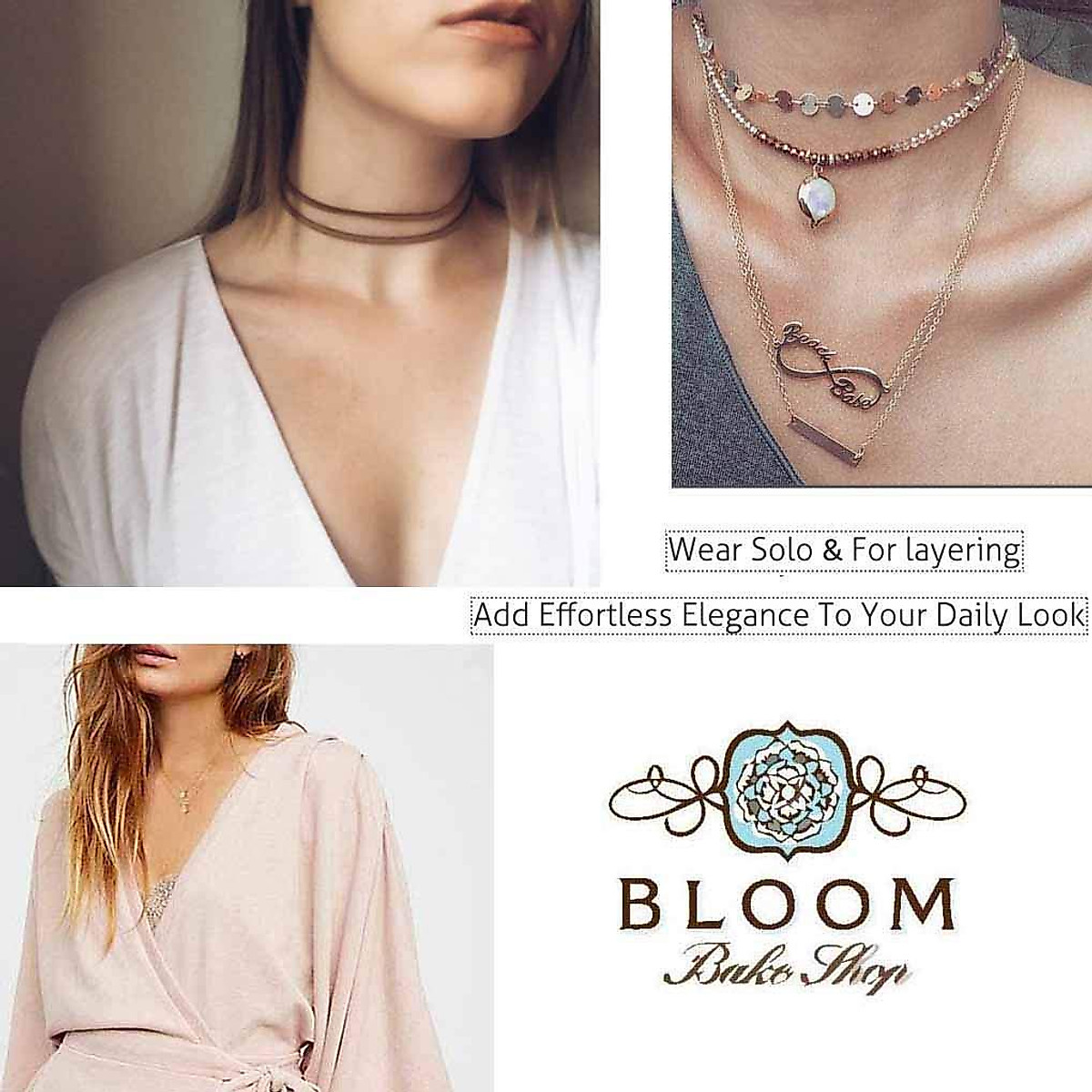 Olbye Layering Leather Necklace Brown Faux Leather Choker Necklace Personal Everyday Necklace Jewelry for Women (Brown)