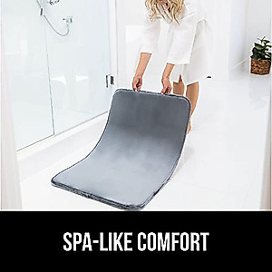 Gorilla Grip Thick Memory Foam Bath Rugs, Soft Absorbent Velvet Bathroom Mats, Durable Dots on Underside, Machine Washable Bathmat, Carpet Rug Room Decor for Shower Floor, 30x20 Mat, Graphite