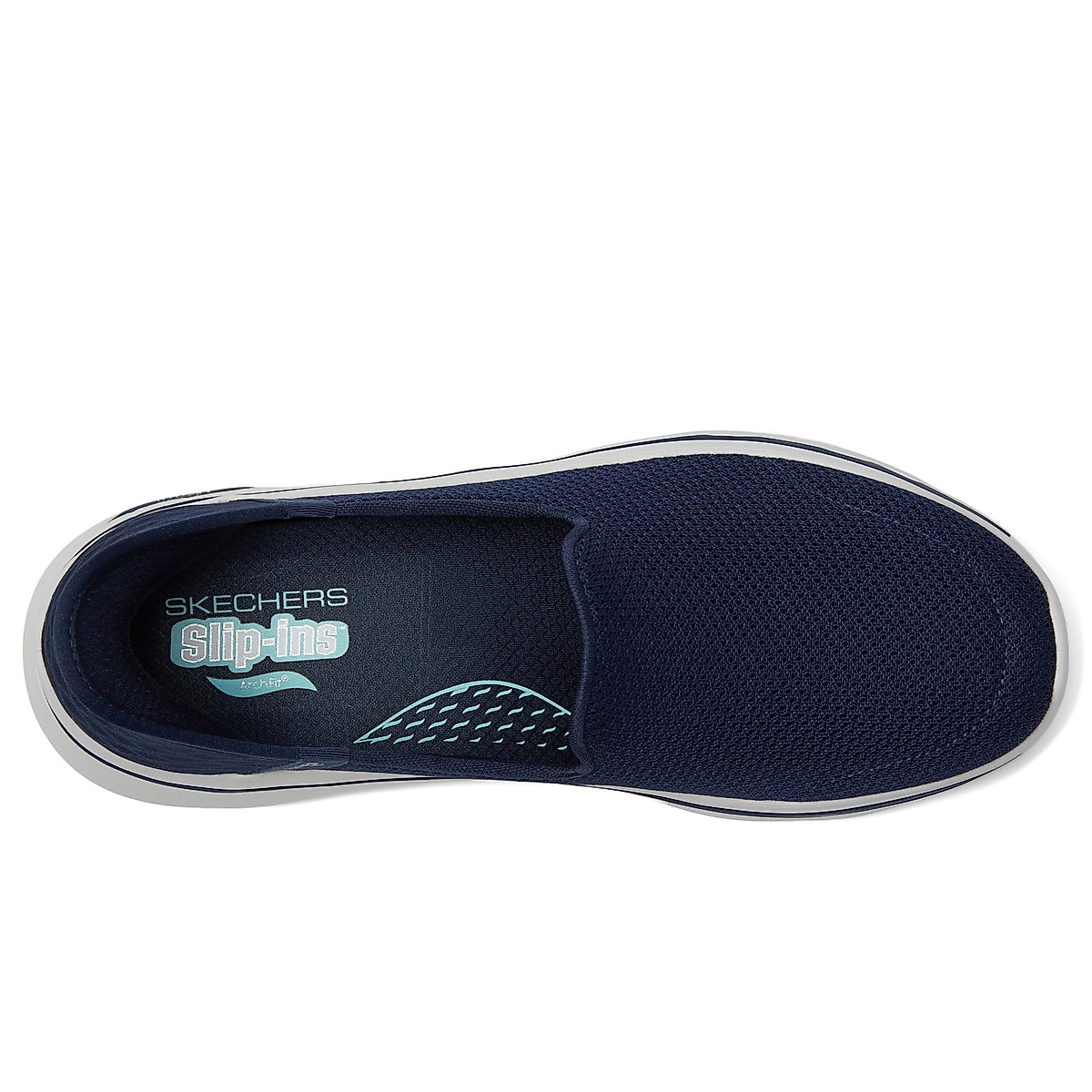 Skechers Women's Go Walk Arch Fit 2.0 Delara Hands Free Slip-Ins Sneaker, Navy/White, 9.5