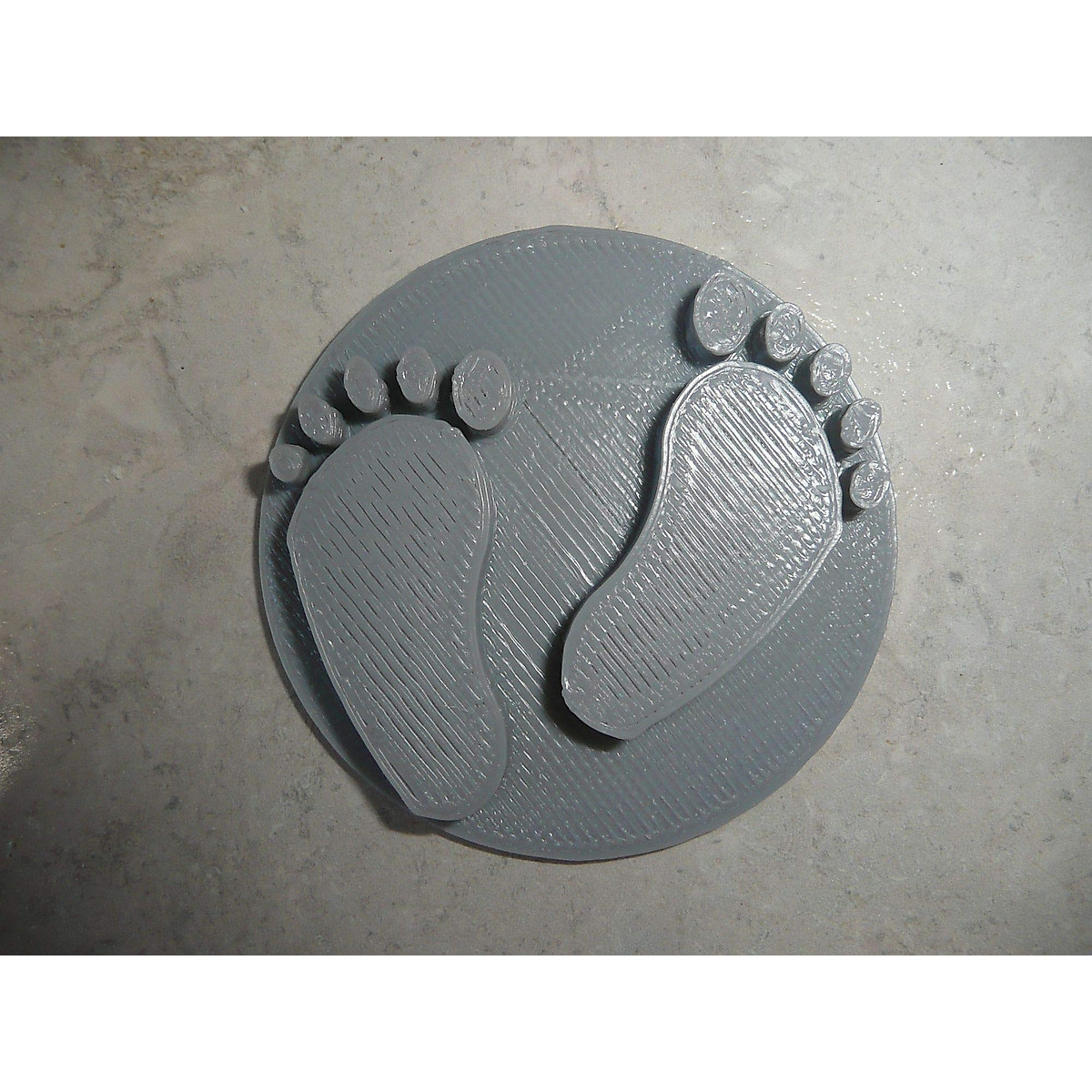 YNG BABY FEET DESIGN IMPRESSION SHOWER GENDER REVEAL COOKIE STAMP EMBOSSER BAKING TOOL 3D PRINTED MADE IN USA PR4013 Gray