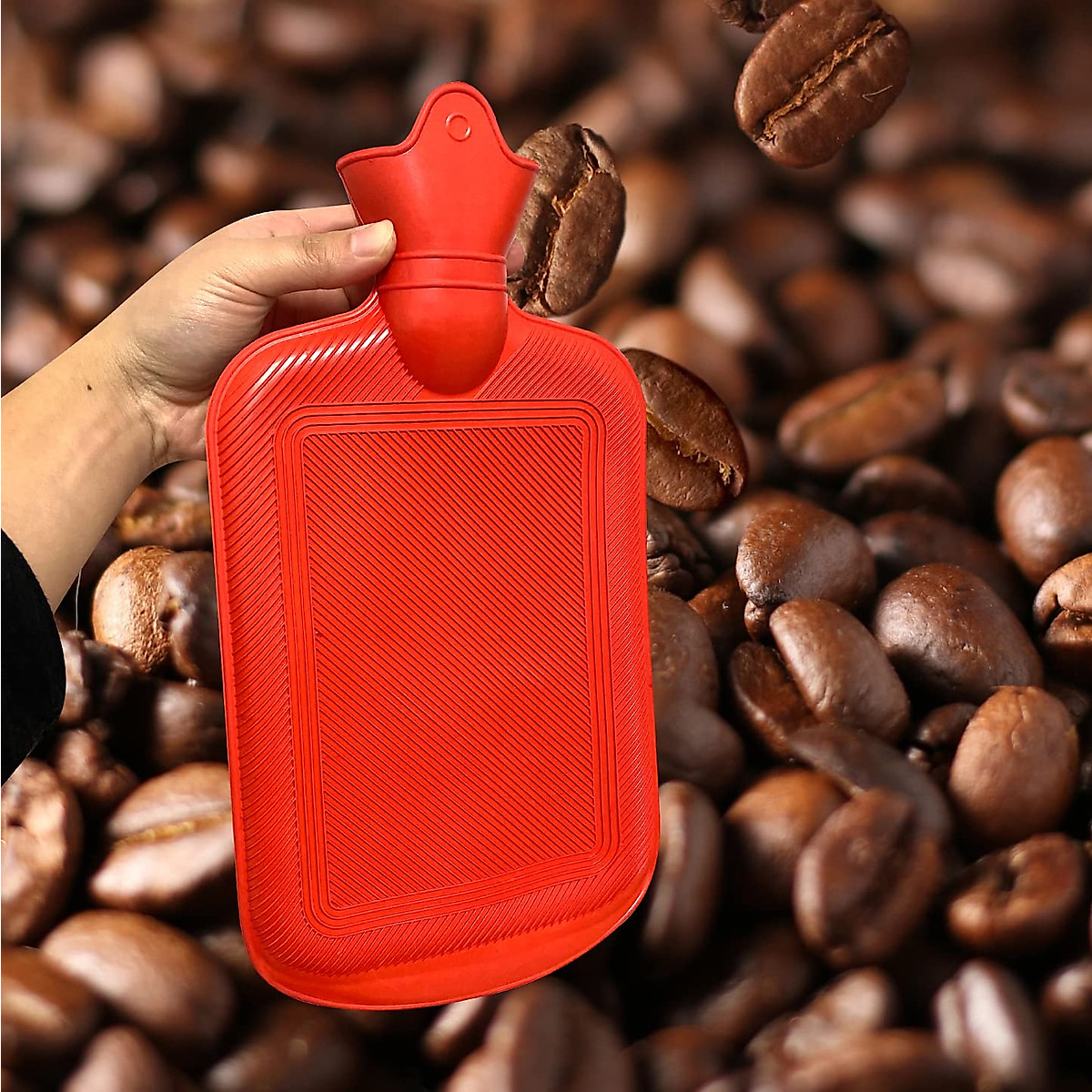 2 L Enema Bag ，Coffee Enema Bag Kit with 5.0 ft. Long Silicone Hose ,2 Multi-Size Reusable Tips, Controlable Water Flow Valve- Coffee, Shower, Douche & Home Adult Enema Kit（RED）