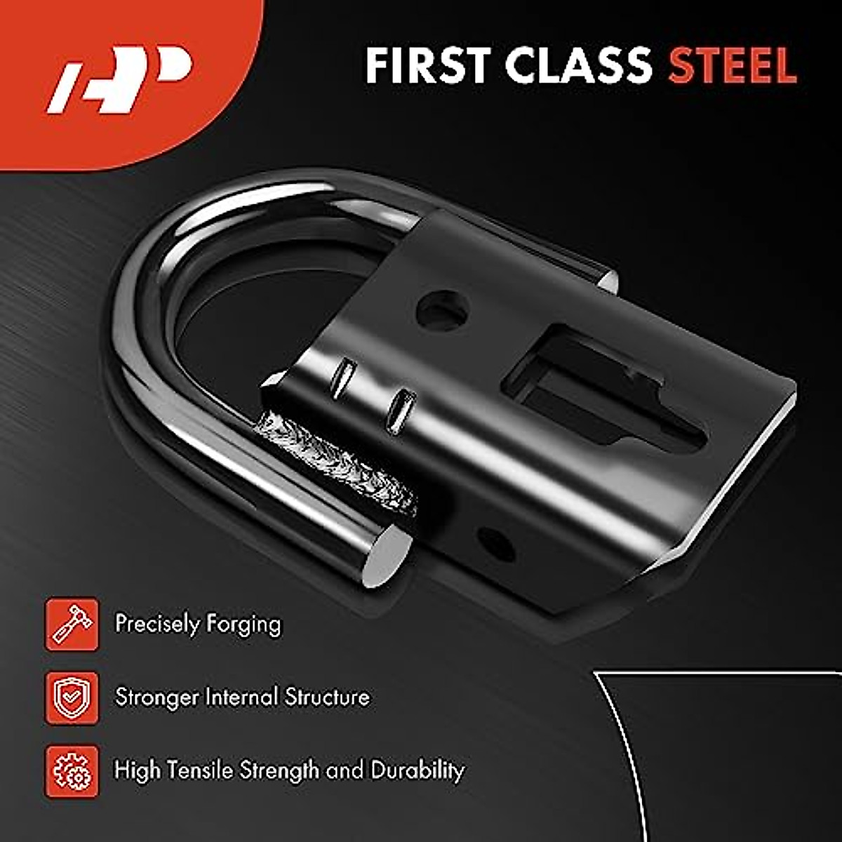 A-Premium Pair (2) Front Tow Hooks Heavy Duty D-Ring with Hardware Compatible with Ford F-150 F150 2009-2021 Pickup, Front Left and Right, Replace# FL3Z17A954C