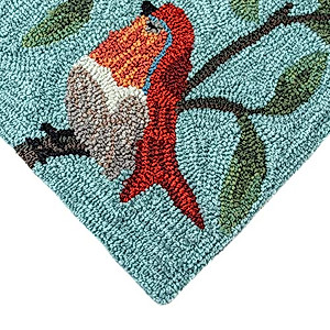 Liora Manne 2270/04 Aqua Ravella Bird on Branches Indoor/Outdoor Rug, 2' X 3', Blue