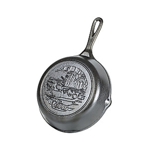 Lodge Wildlife Series - Seasoned Cast Iron Cookware. Wildlife Scenes. 5 Piece Iconic Collector Set Includes 8 inch Skillet, 10.25 inch Skillet, 12 inch Skillet, 10.5 inch Grill Pan, 10.5 inch Griddle