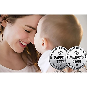 New Dad Mom Gifts Funny Decision Making Coin, New Baby Gift for Parent Mummy Daddy Pregnancy Women First Time to be Moms Dads Mother's Day Father's Day Gifts Double Sided