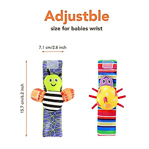 Baby Infant Rattle Socks Toys, Wrist Rattles and Foot Finders for Baby Boy or Girl - New Baby Gift Infant Toys