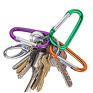 12pcs Colorful Carabiner Aluminum Screw Locking Spring Clip Hook Outdoor D Shaped Keychain Buckle for Camping, Hiking, Fishing(Random Color)