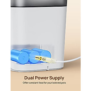 Ymiko Automatic Cat Feeder, Cat Food Dispenser with Voice Recorder, Timed Small Pet Feeder with Programmable Timer, 1-4 Meals Per Day, 3L/12.7 Cups Capacity