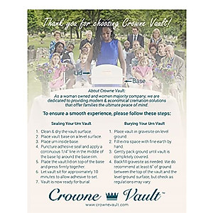 Crowne Vault Companion Burial Urn Vault | Outer Container to Hold Two Urns for Cremation Ashes for Ground Burial | Made in The USA (Marquis, Granite Grey)