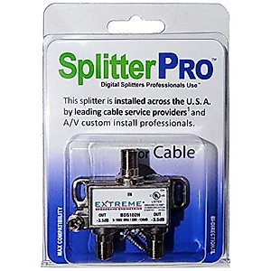 SplitterPRO - Digital Splitters Professionals Install Every Day Across The U. S. A. 2-Way Coaxial Cable Splitter, 1 GHz for HDTV/4K/8K TV, High Speed Internet (Not for Satellite Dish Connections)
