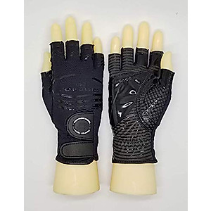 Copper Tech PRO Women's Pickle Ball, Badminton and Tennis Glove Worn ON Right Hand (Black/Black, ONE Size FIT Most(Small Thru Medium))