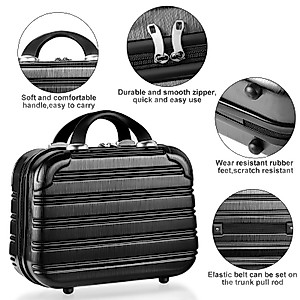 14inch Makeup Train Case PC ABS Cosmetic Case Hardshell Makeup Bag Organizer Valentines Day Gifts for Him Women Travel Outside Activity