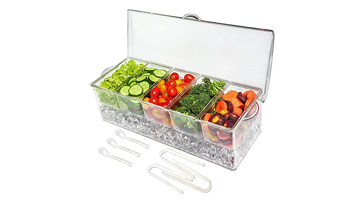 Ice Chilled Condiment Server Caddy - Keep Food Fresh