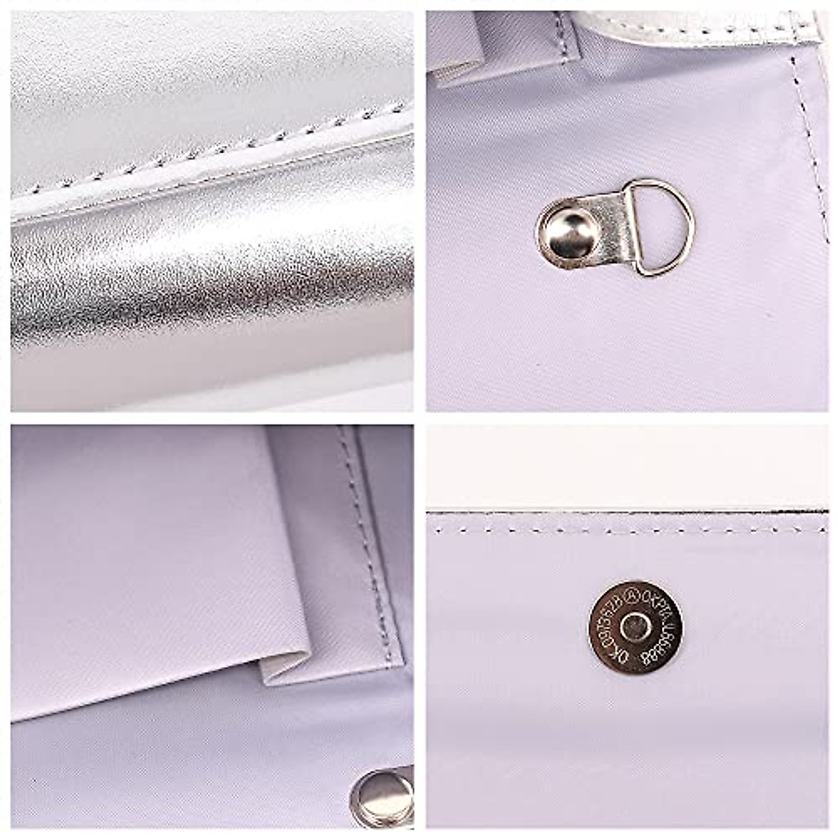 Gabrine Womens Hologram Holographic Evening Bag Shoulder Bag Crossbody Bag Handbag Clutch Purse for Wedding Party Prom(Silver)