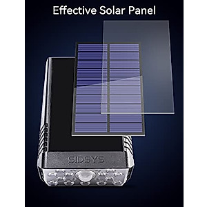 SIDSYS Solar Spot Lights Outdoor, Motion Sensing Solar Outdoor Lights, IP65 Waterproof Spotlights with High Condensing Lens, Outdoor Solar Lights for Yard Garden Pathway Patio 2 Pack