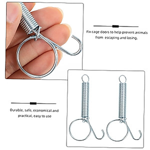 Balacoo 10 Pcs cage Door Spring Hook Critter Nation cage Metal Clothes Hanger Finger Spring latches Metal Hangers cat cage latches Birds cage Hook Stainless Steel Guinea Pig Dedicated