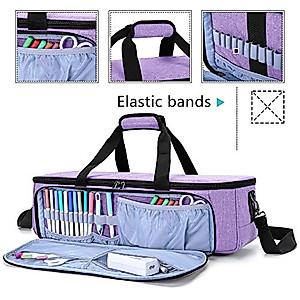 LUXJA Carrying Bag Compatible with Cricut Die-Cutting Machine and Supplies, Tote Bag Compatible with Cricut Explore Air (Air2) and Maker (Bag Only, Patent Design), Lavender