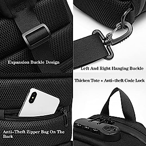 OZUKO Anti Theft Chest Sling Shoulder Backpacks Bags Crossbody Daypack Waterproof Chest Bag with USB Charging Port (Black)