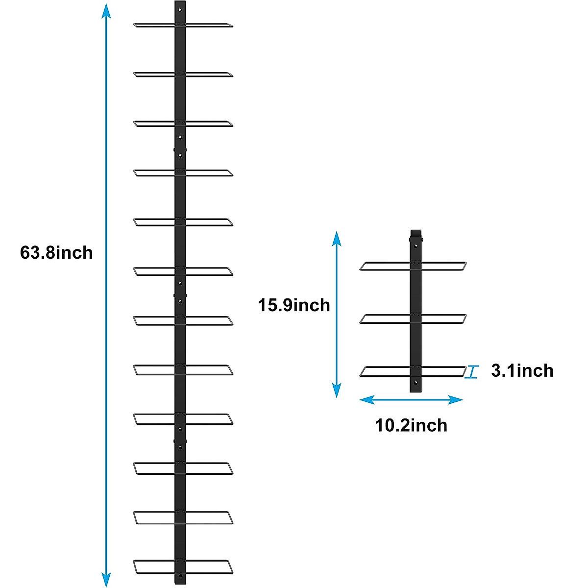 12 Bottle Wall Mounted Wine Rack, Adjustable Tier Wall Hanging Wine Holder Towel Rack, Detachable Wine Storage Organizer Used As One or Four, for Kitchen, Pantry, Dining Room, Bar, Wine Cellar