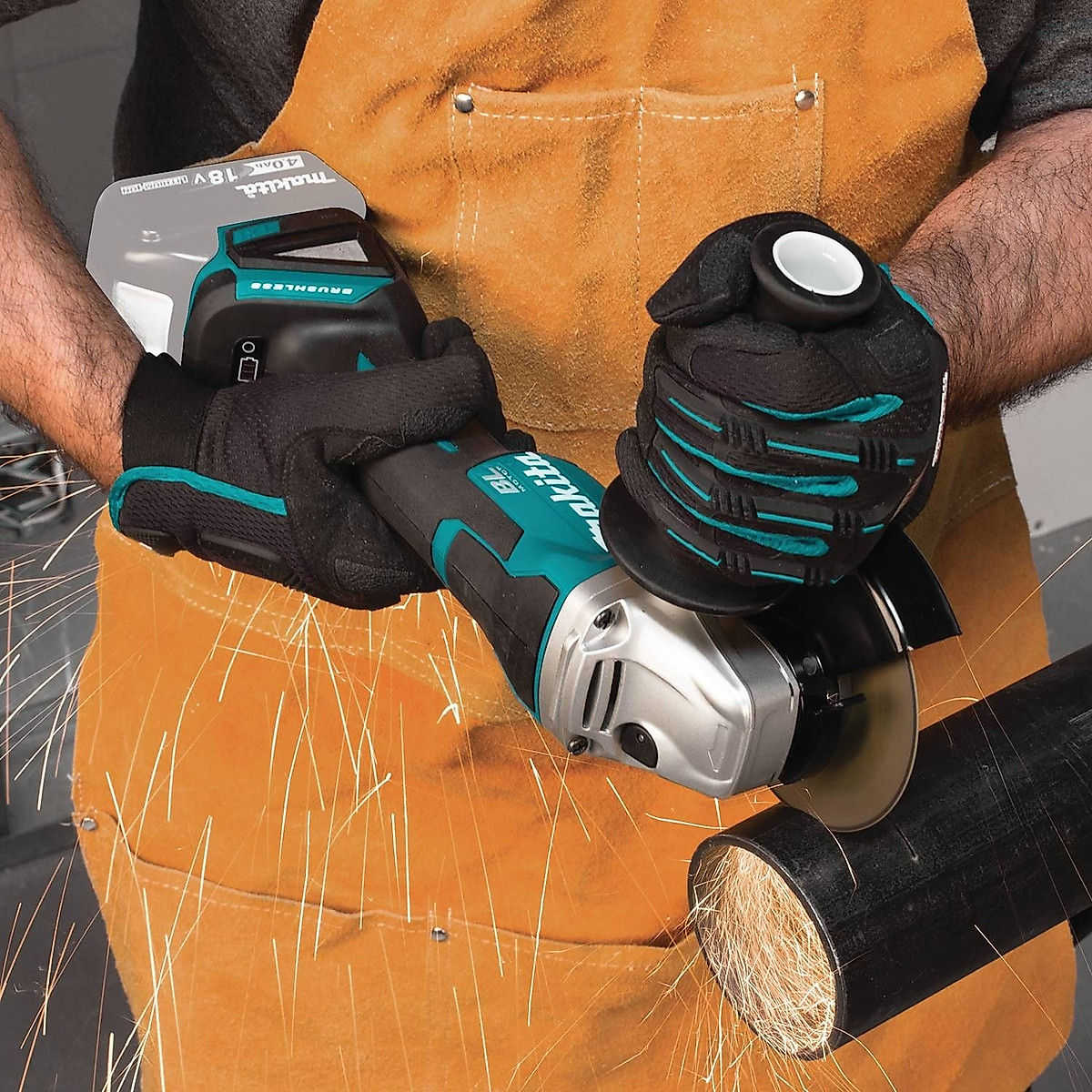 Makita XAG10Z 18V LXT® Lithium-Ion Brushless Cordless 4-1/2" Paddle Switch Cut-Off/Angle Grinder, with Electric Brake, Tool Only