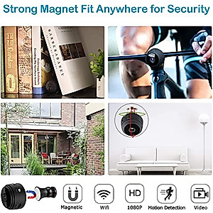 Zone Flex Camera, Wireless Wifi Motion Detects Magnetic Camera, Monitor Detection Tiny Cameras for Indoor/outdoor, Mini 1080p Wireless Magnetic Security Camera, Car Cameras for Surveillance (White)