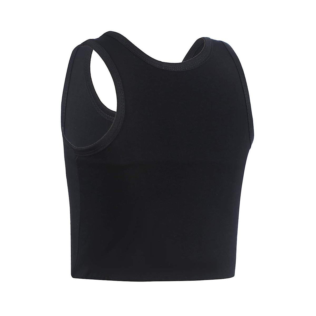 JARAZIN Women Transgender Tomboy FTM Pull On Closure Elastic Chest Binder Pullover Tank Top (Medium, Black)