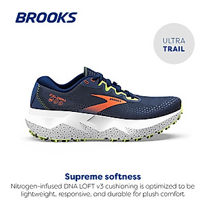 Brooks Men’s Caldera 6 Trail Running Shoe - Navy/Firecracker/Sharp Green - 9 Medium