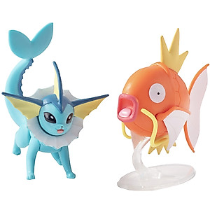 Pokemon Battle Ready! Figure Set, 8 Pieces - Playset with 2 & 3 inch Figures Pikachu, Scorbunny, Grookey, Sobble, Jigglypuff, Cubone, Vaporeon & Magikarp - Gift for Kids, Boys, Girls - Ages 4+