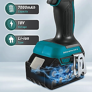 7.0Ah 2Pack BL1815 18V Battery and Charger Compatible with Makita 18V Battery and Charger Combo for Makita 18V LXT Battery and Charger for Makita BL1830 BL1820 BL1850 Lithium-ion Battery and Charger