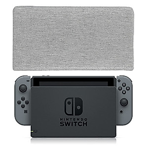 Dust Cover for Nintendo Switch & Switch OLED Dust Protector Custom Designed Water Proof for Nintendo Switch & Switch OLED Thick Fabric Precision Cut Easy Access Cable Port (Grey)