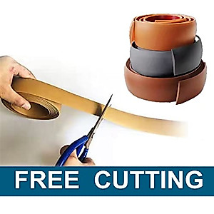 78.7''L Self Adhesive Floor Transition Strip,Threshold for Doorway,Laminate Flooring Edge Trim,Vinyl Plank Floor Flat Divider Strip (Coffee(Wood Grain), 1.97''Wide)