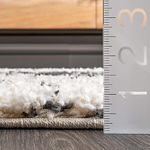 nuLOOM Kiera Moroccan Diamond Shag Tassel Area Rug, 9x12, Off-white