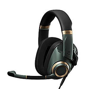 EPOS H6Pro - Closed Acoustic Gaming Headset with Mic - Over-Ear Headset – Lightweight - Lift-to-Mute - Xbox Headset - PS4 Headset - PS5 Headset - PC/Windows Headset - Gaming Accessories (Green)