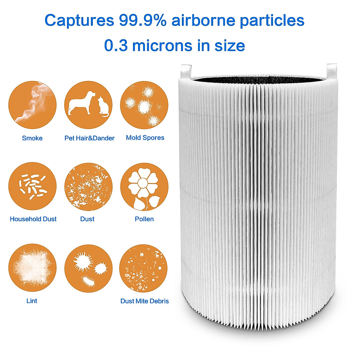 Blue Pure 411 Compatible with Blue Air Filter Purifier Replacement 411+, 411 Auto and Mini Air Purifier, 2 Packs