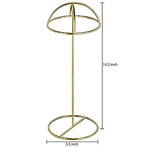 MyGift 14-Inch Brass-Tone Wire Tabletop Hat Stands, Set of 2