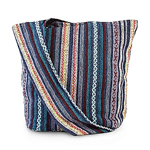 Delrosaria Bohemian Hippie Crossbody Bag Hobo Sling Bag Cotton Messenger Shoulder Bags