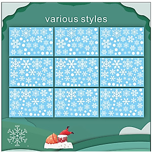 321pcs Christmas Window Clings for Glass Windows 9sheets Christmas Window Decals Snowflakes Christmas Decorations Christmas Window Stickers for Kids Holiday Window Clings Winter Decorations