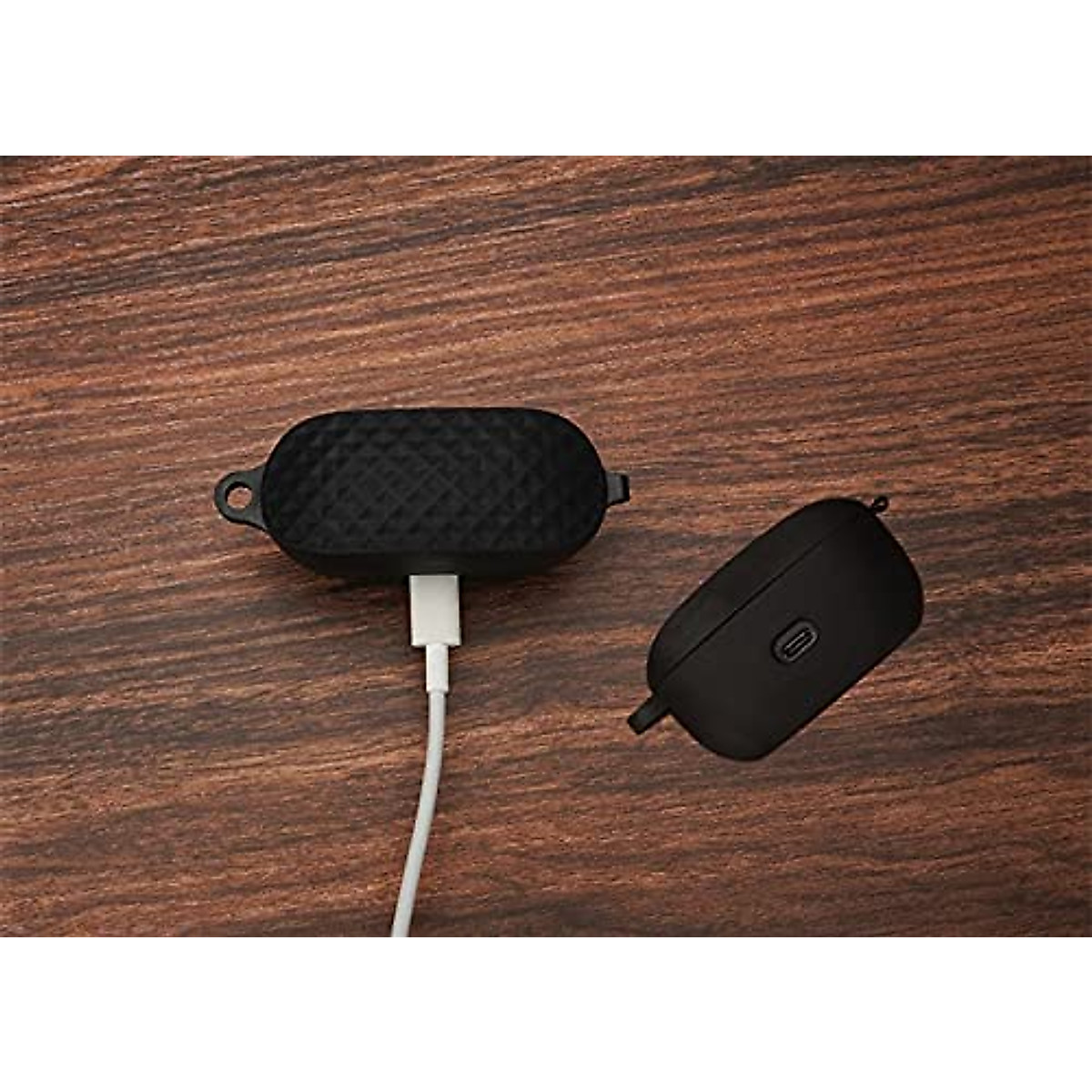 Case for Vibe Buds , Silicone Case for Vibe Buds Case , Shock-Proof , Water-Proof , Anti-Fall Protective Cover for Vibe Earbuds Case Cover with Keychain (Black)