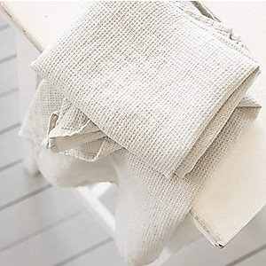 LinenMe Washed Waffle Linen Hand Towels, 20 in x 28 in, Silver