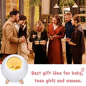 wokuya Cute Cat House Night Light for Kids,Portable Nursery Nightlight,Dual Power USB Charging,Bedroom Lighting Atmosphere Lamp, Gifts for Cat Lover (White)