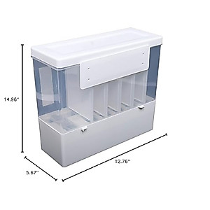 Fetcoi White Wall Mount Dry Food Dispenser, 6-In-1 Rice Coffee Bean Dispenser Wall Cereal Dispenser Countertop, 22lbs Capacity