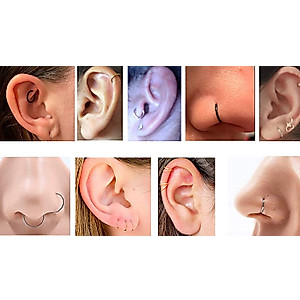 22 Gauge (0.6mm) - 6mm Diameter 925 Sterling Silver Seamless Continuous Tiny Hoop Nose Ring Piercing Body Jewelry