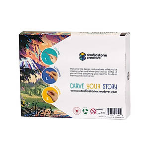 STUDIOSTONE CREATIVE DIY Arts & Crafts Carving Kit Kids Adults Bear & Wolf Sculpture Soapstone