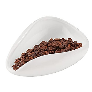 LIPPSY Coffee Dosing Cup, Coffee Beans Dosing Cup, Ceramic Tea Scoop, Pure White Ceramic Tea Vessel with Non-Slip Base