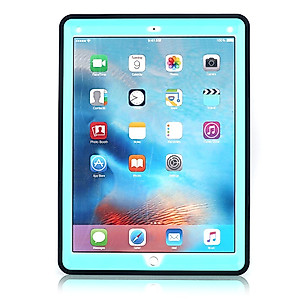 iPad Pro 12.9" Case,AICase Heavy Duty Hybrid Shockproof Hard Case Cover Rubber Stand for 2017(A1670/A1671) Apple iPad Pro 12.9 inch (Black/Mint Blue)