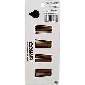 Conair Styling Essentials Mini Pins, Brown, 36 Count