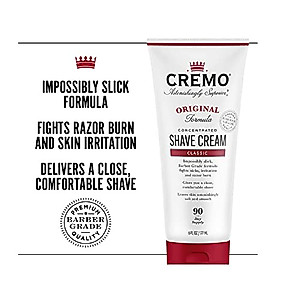 Cremo Barber Grade Original Shave Cream, Astonishingly Superior Ultra-Slick Shaving Cream Fights Nicks, Cuts and Razor Burn, 6 Fl Oz (2 Pack)