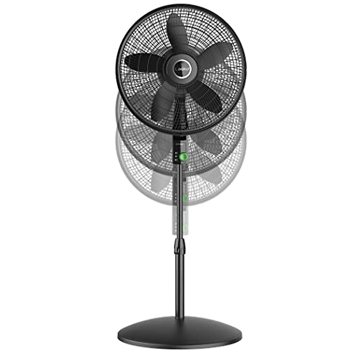 Lasko Oscillating 18-inch EcoQuiet DC Motor 12-Speed Pedestal Fan with Remote Control, Black, S18708, Large