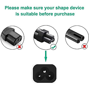 K-MAINS AC in Power Cord Outlet Socket Cable Plug Lead for Artograph LED1000 LED 1000 Digital Art Projector