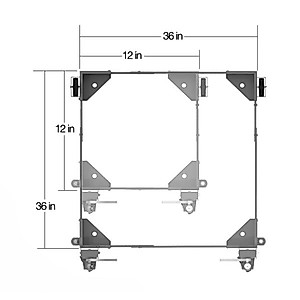 PROTOCOL Equipment Universal Rolling Base for Large Power Tools and Machinery, Durable Steel Construction, Adjusts from 12 inches to 33 inches, Foot Levers Lock for Stability, 400 lb. Capacity